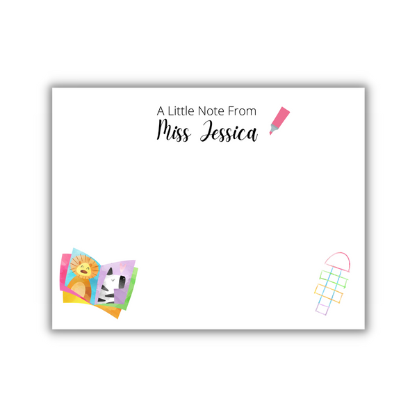 Preschool Teacher Personalized Stationery - PitPatDot
